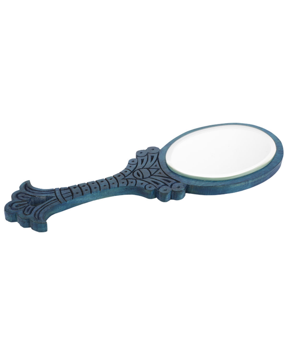 Wooden Hand Mirror Royal Look Oval (Blue) | Wecomart - Buy Authentic ...