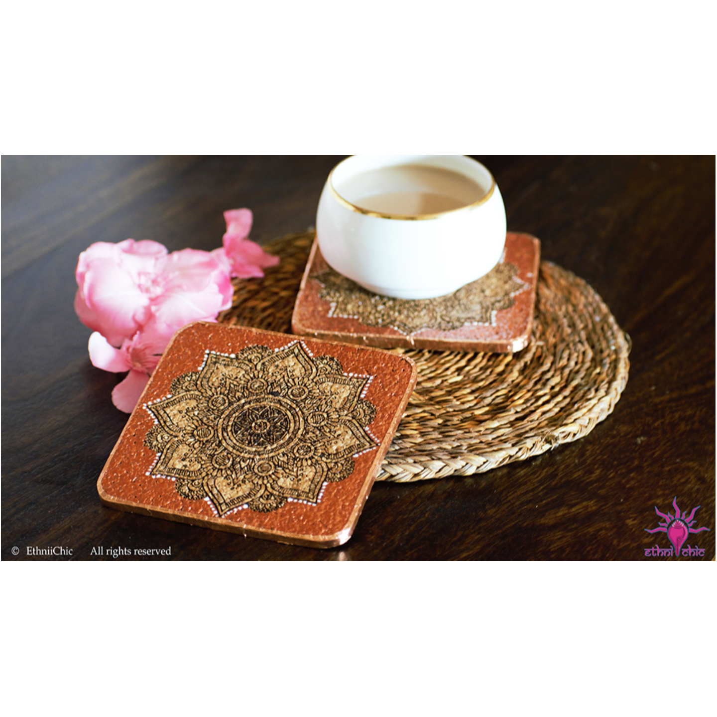 Tea Coasters - Mandala Cork (Set of 2) | Wecomart - Buy Authentic ...