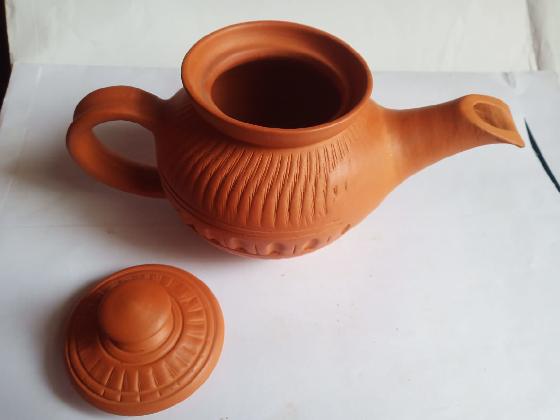 Terracotta Kettle with Lid - Pack of 1 (Available in 2 Designs ...