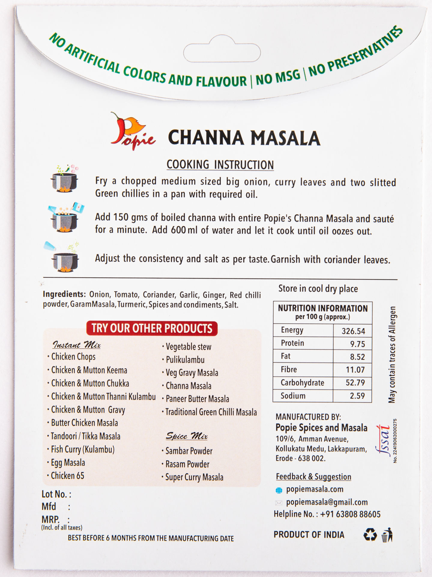 Channa Masala (Pack of 2) | Wecomart - Buy Authentic Indian Handicrafts ...